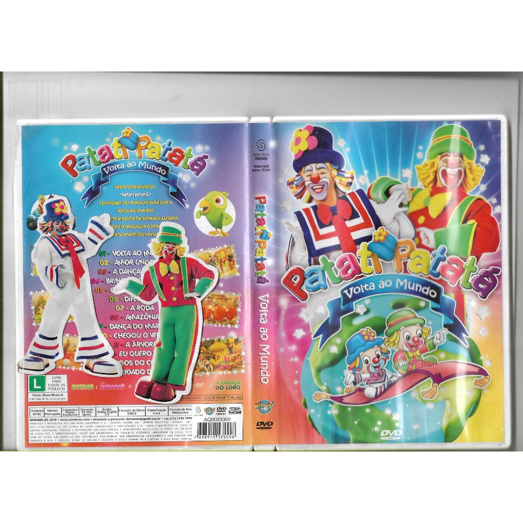 DVD Patati Patatá - Volta ao Mundo - Desenho Infantil (USADO e ORIGINAL ...