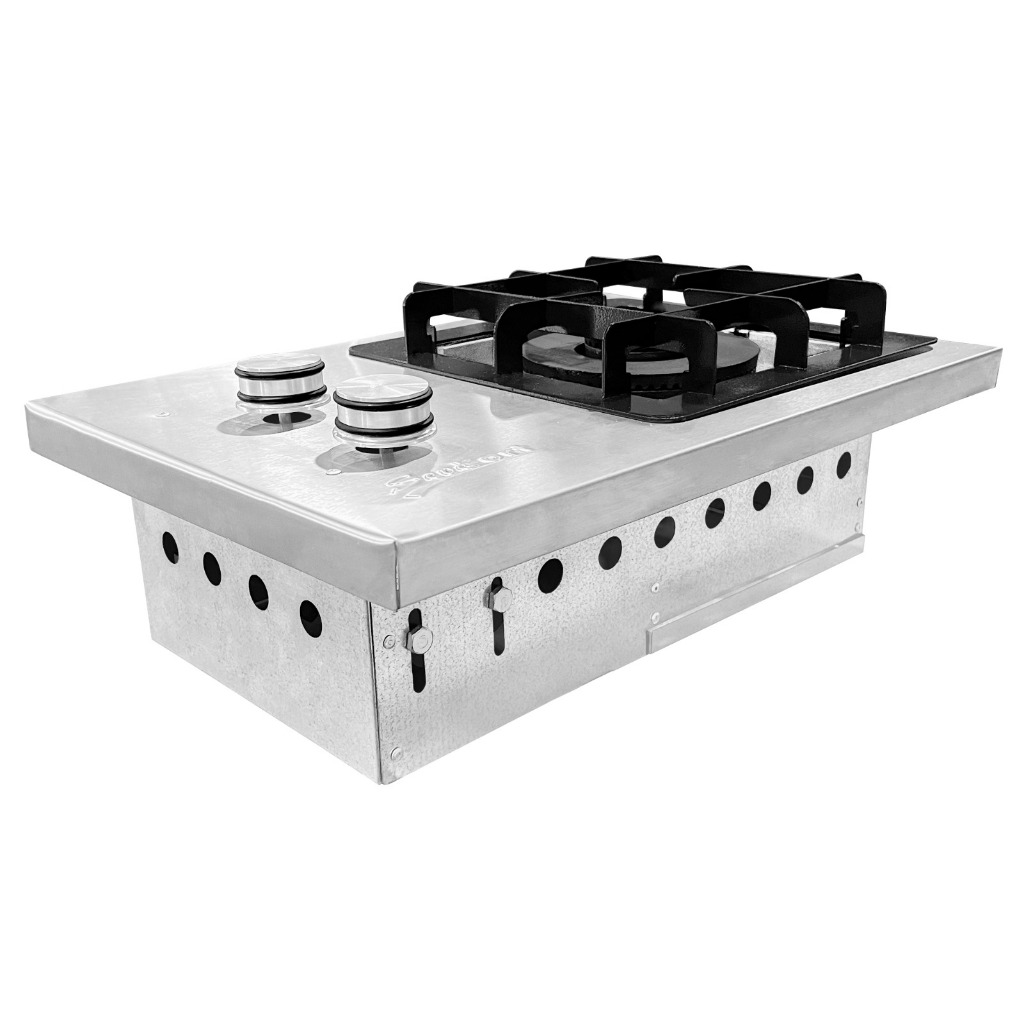 Fogão Cooktop Industrial Gás Alvenaria 1 Boca Dupla Aço Inox | Shopee ...