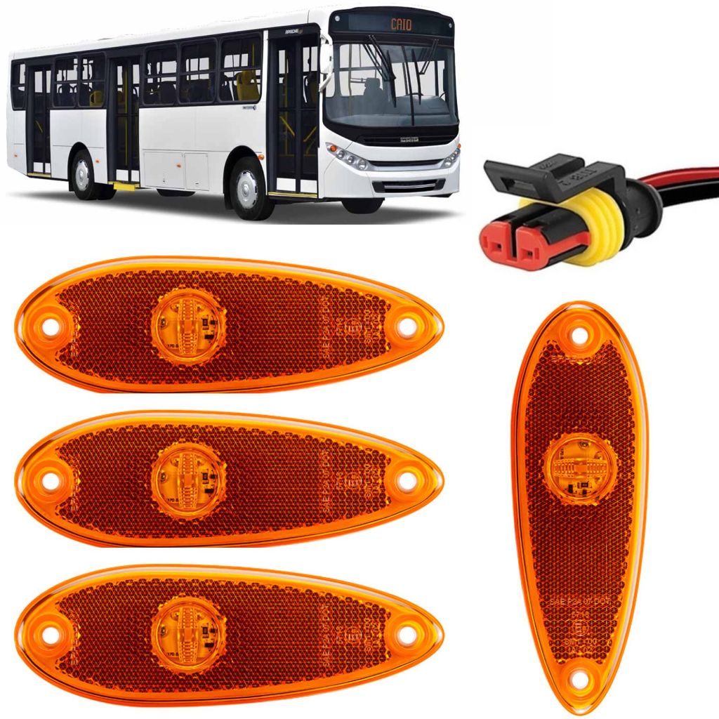Kit Lanterna Lateral Onibus Apache Vip Led12/ 24 Vts | Shopee Brasil