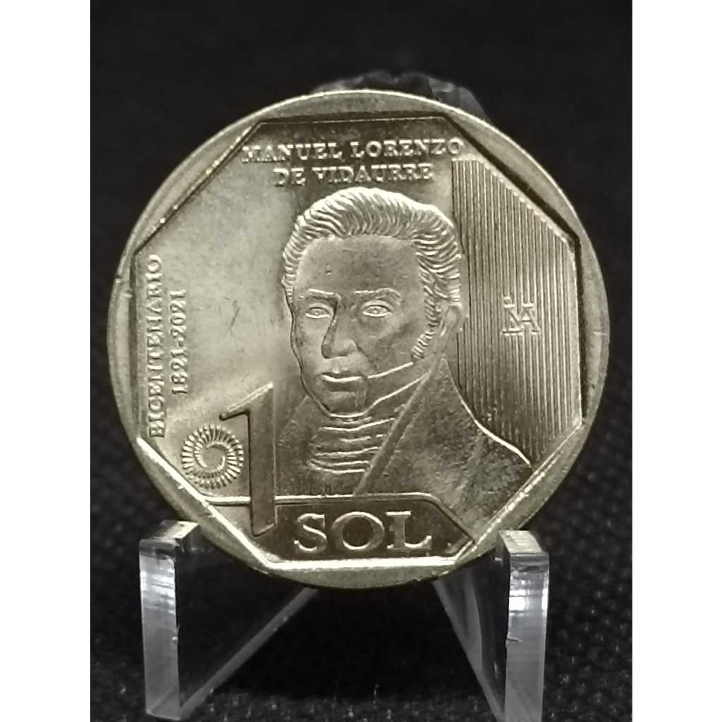 Moeda Perú 1 sol ano 2022 Manuel Lorenzo | Shopee Brasil