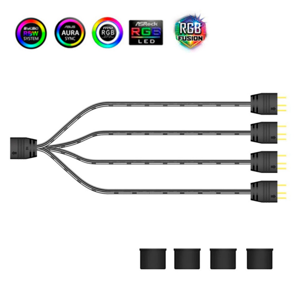 Cabo Rgb 5v Extensor E Spliter Led Rgb P/ Fan Cooler E Fita | Shopee Brasil