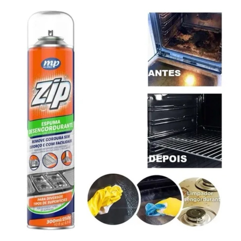 Espuma Desengordurante Zip Clean Spray 300ml | Shopee Brasil