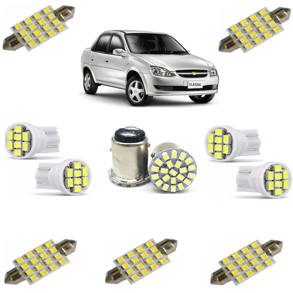 Kit Led Novo Corsa Classic Sedan 2011 2012 2013 2014 2015 16 - Corre Que Ta Baratinho