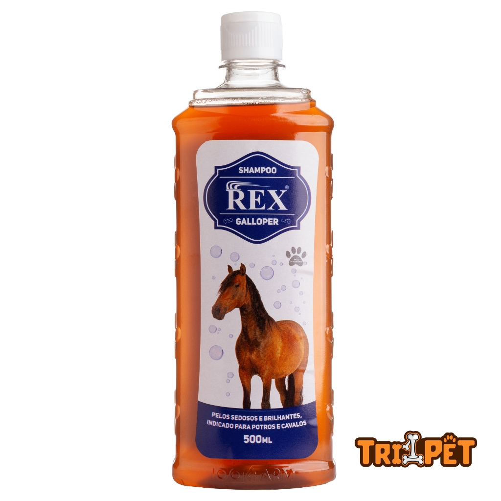 Shampoo Crescer Cabelos Para Cavalos Pelos Crina Rex Galloper 500ml ...