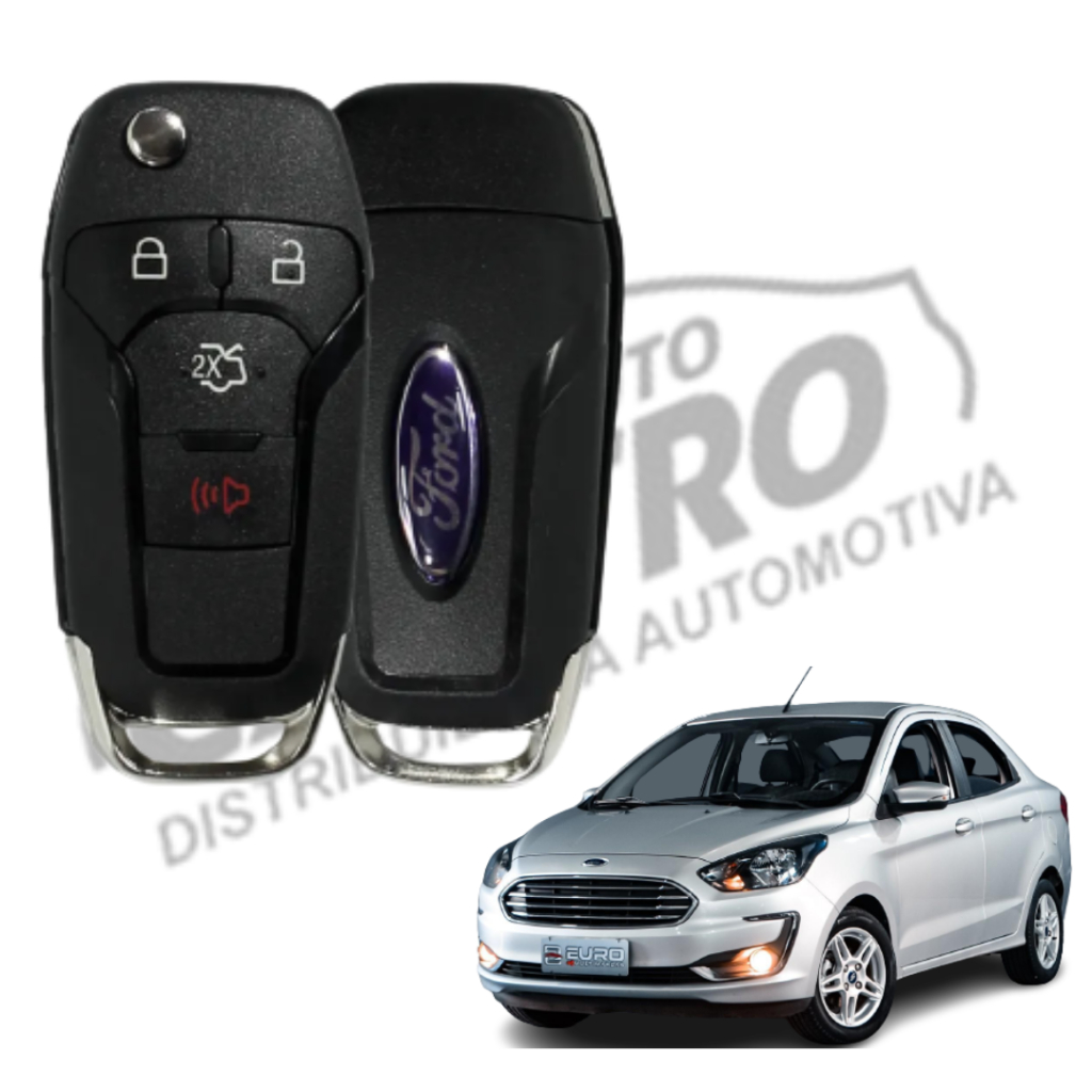 Chave Canivete Ford Ka Hatch Ka+ Sedan 2014 A 2019 4 Botoes Carcaça ...
