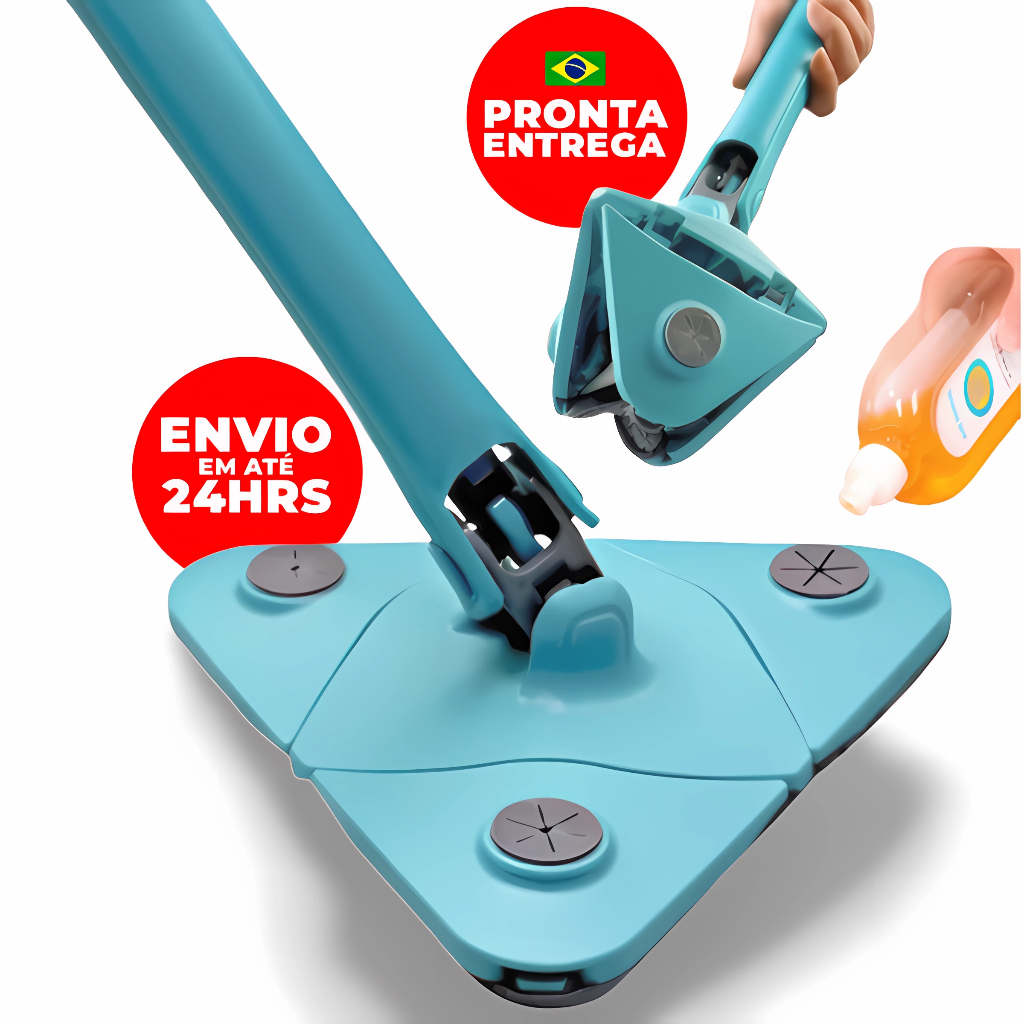 Esfregao Rodo Limpeza Triangulo Mop Giratorio 360° Rodo Ajustavel ...