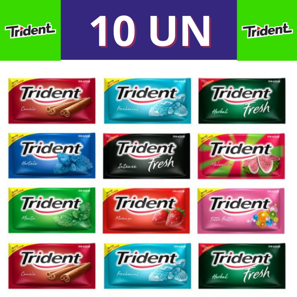 Kit Com 10 Unidades de Chiclete Trident Sabores Variados - Envio Imediato | Shopee Brasil