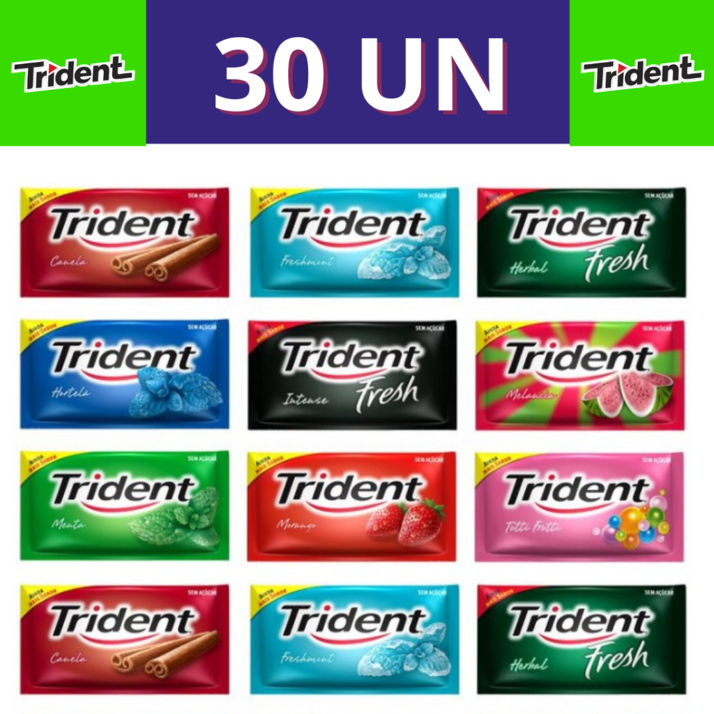Kit Com 30 Unidades de Chiclete Trident Sabores Variados - Envio ...