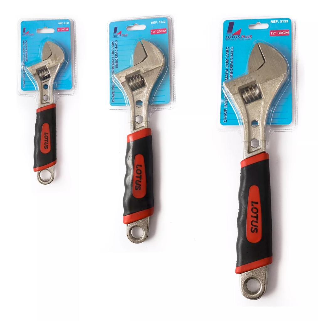 Chave Inglesa Ajustável Com Cabo Emborrachado 8 10 e 12 Polegadas Lotus Flex | Shopee Brasil
