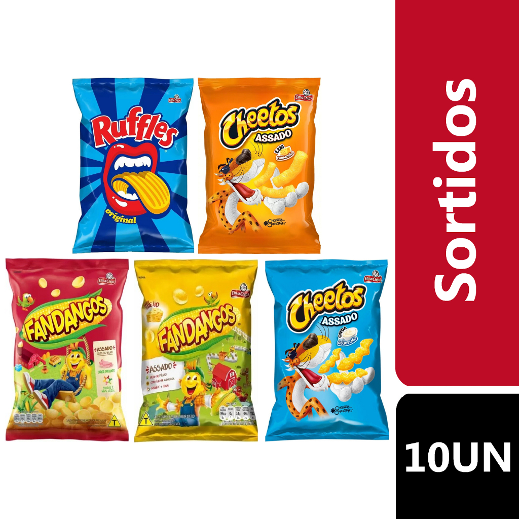 Kit 10 Salgadinhos Elma Chips Fandangos Ruffles Cheetos | Shopee Brasil