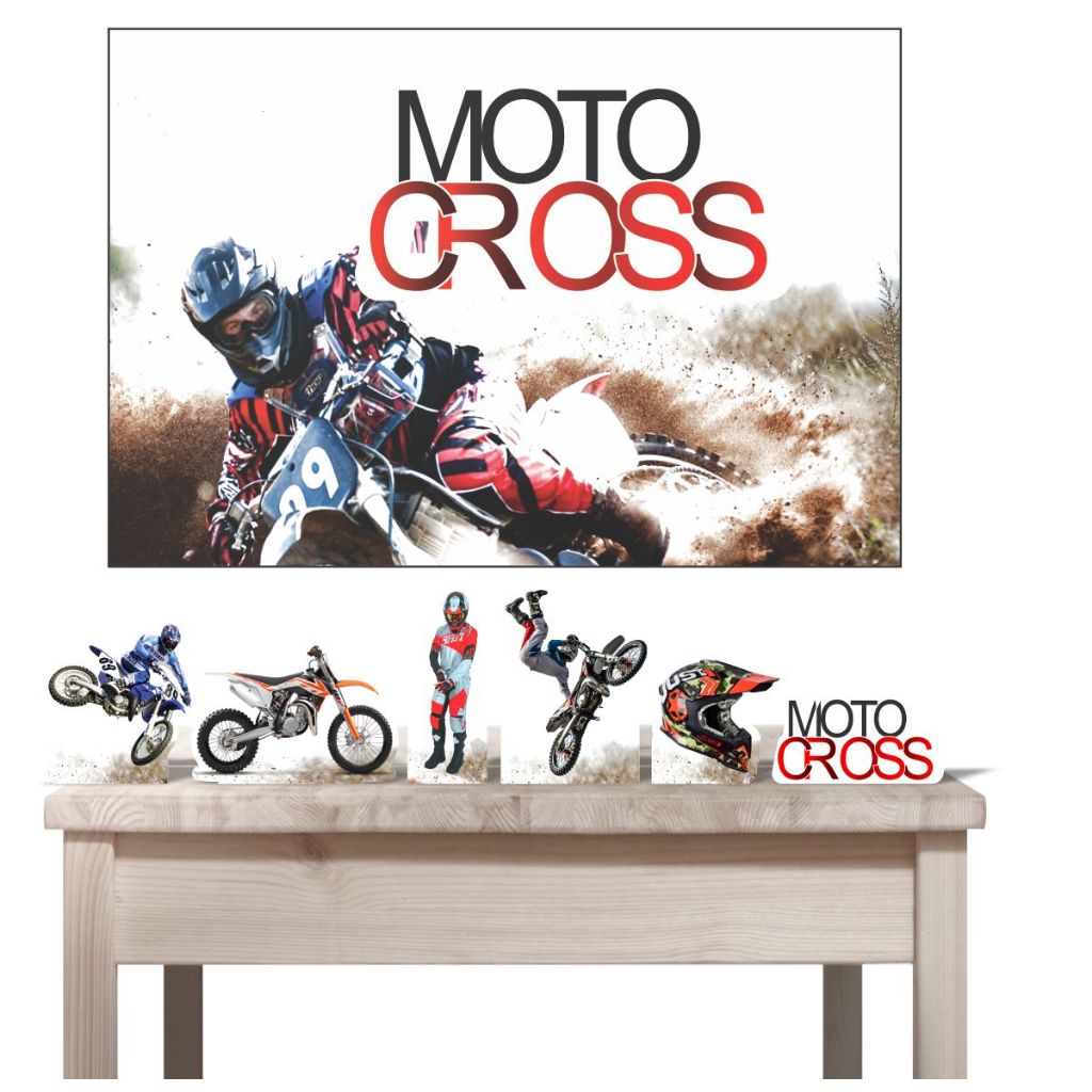 Kit Festa Motocross Com Displays E Painel Decorativo Moto Grau | Shopee ...