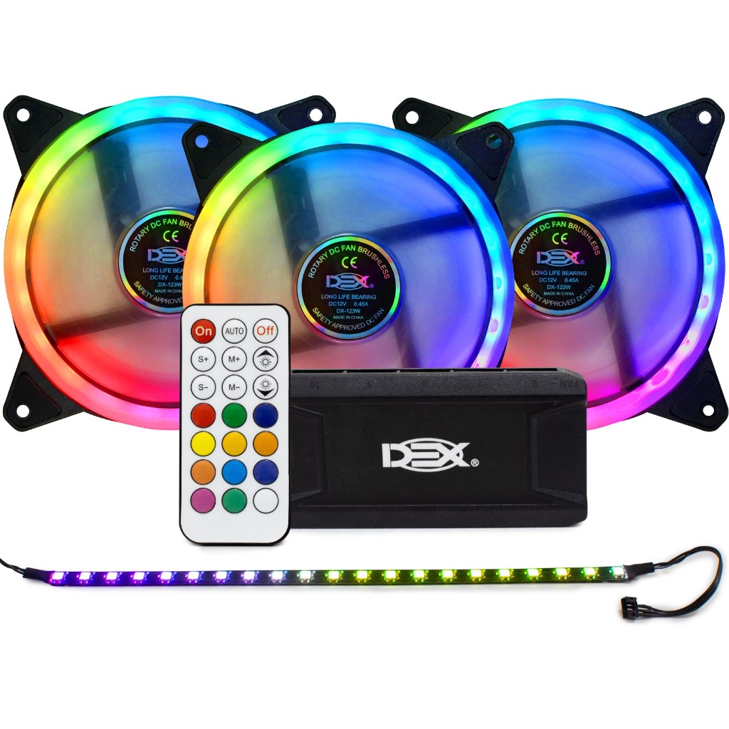 Kit Fan Rgb Conjunto Cooler Dupla Face Gamer + Controladora Gabinete Pc ...