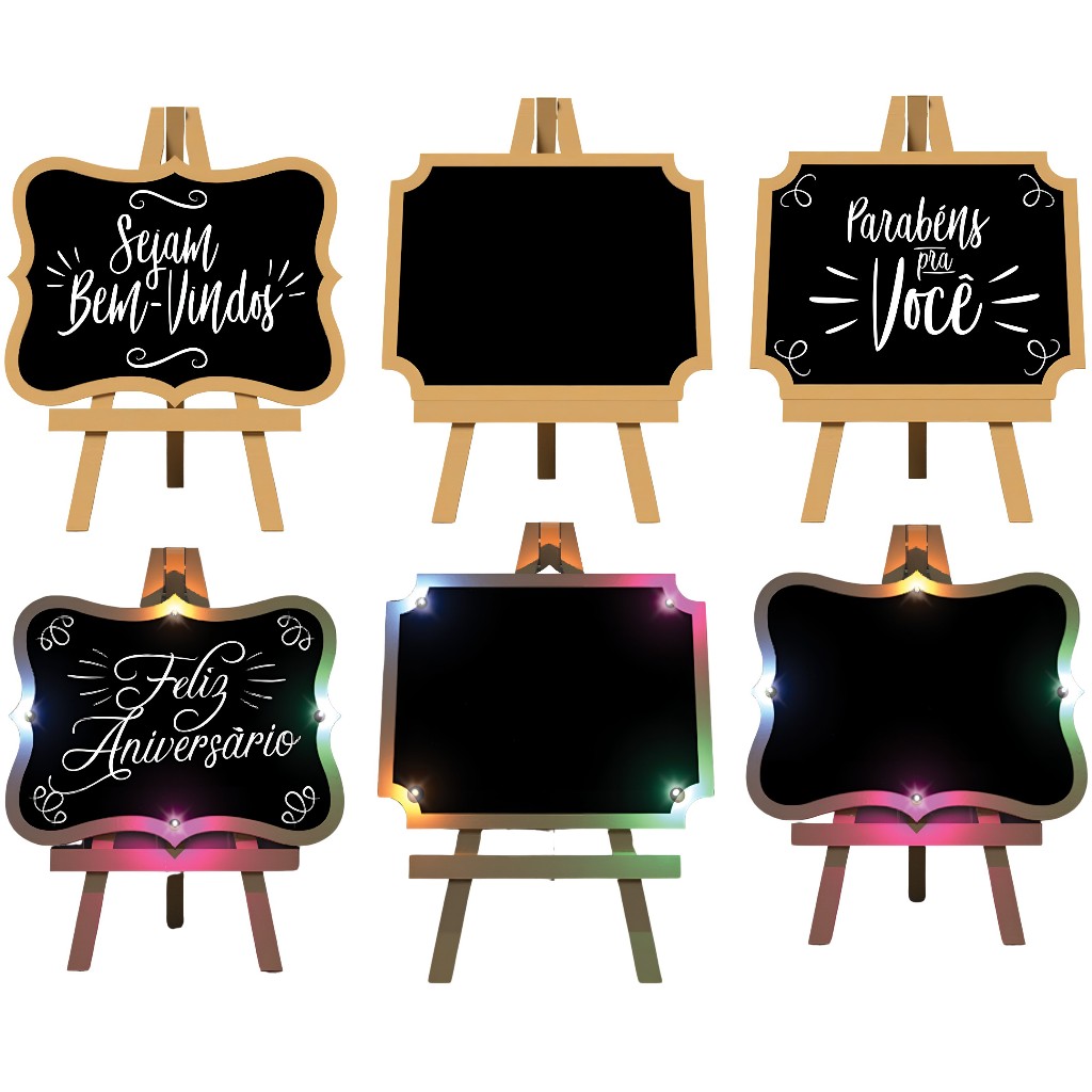 Placa Lousa Provençal Quadrada Tripé Em Mdf | Shopee Brasil