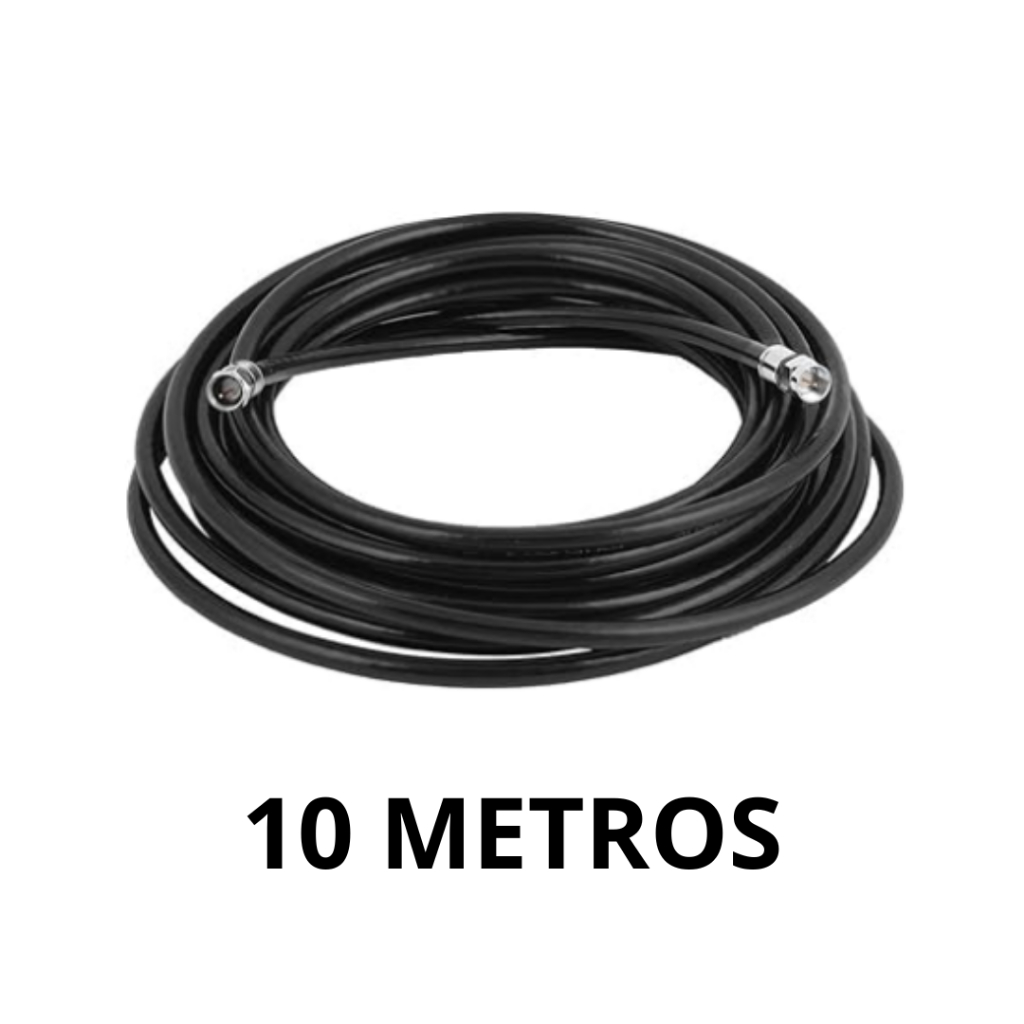 CABO COAXIAL Rg6 10, 15 E 20 METROS PRETO P/ ANTENA COM CONECTOR - (75% ...