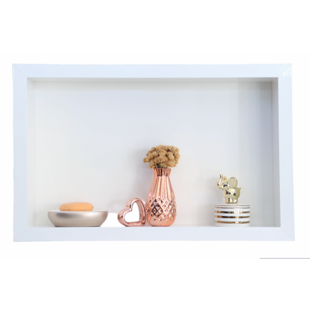 Nicho Porcelanato Banheiro 30x50 (8cm Profundidade) branco borda de ...