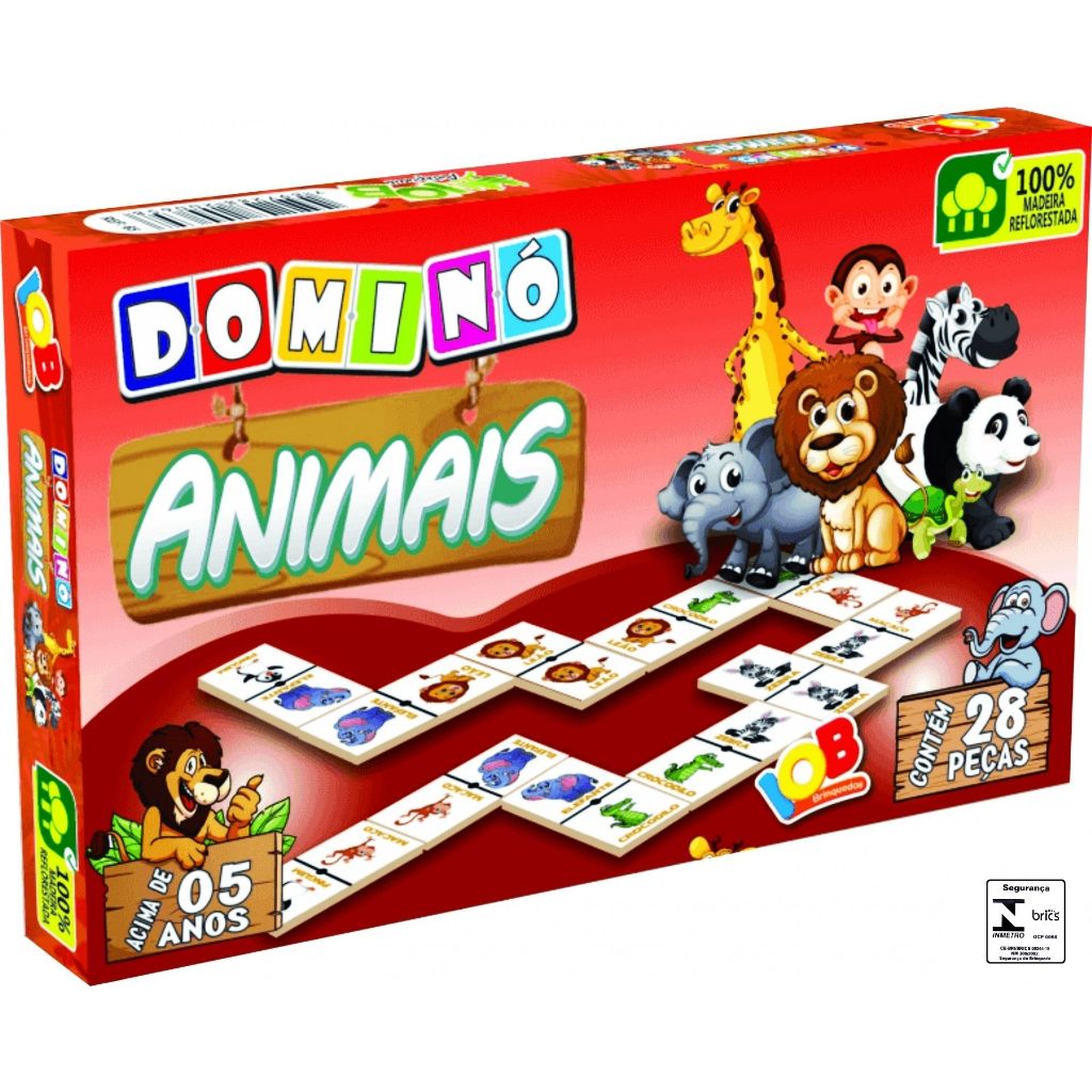 Domino Animais IOB Brinquedo Educativo e Pedagógico | Shopee Brasil