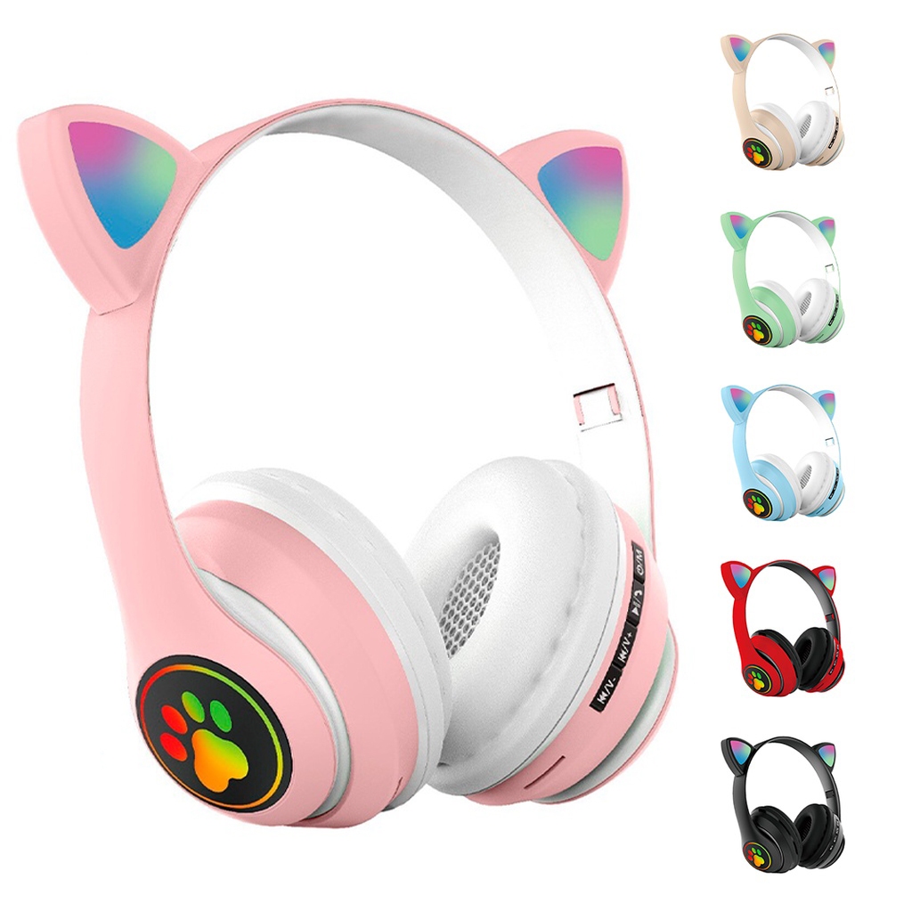 Fone de Ouvido Bluetooth Gatinho Led Headphone Sem Fio Tik Tok Cat Ear ...