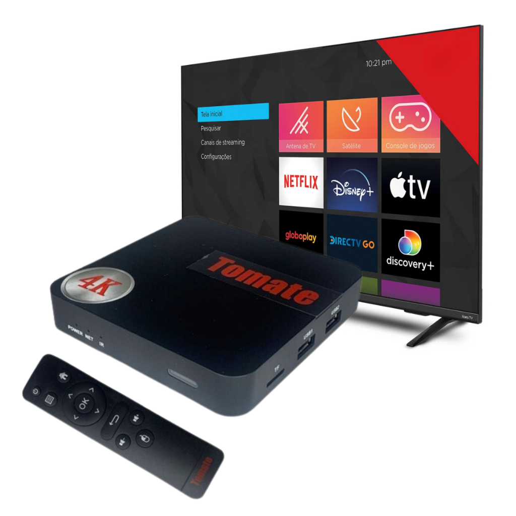 Smart Tv Box 4k Tomate Transforma Sua Tv Em Smart C/ Anatel Preto ...