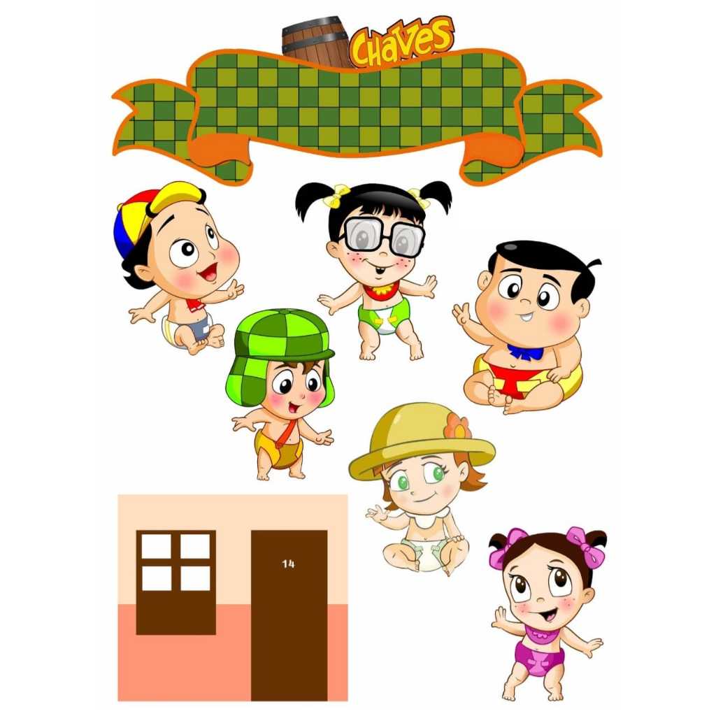 Topo de bolo Turma do Chaves Baby personalizado | Shopee Brasil