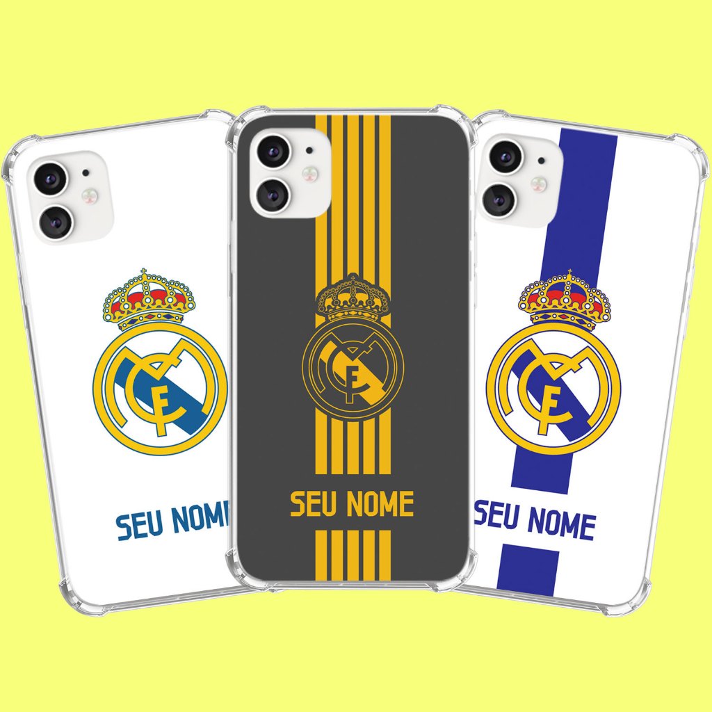 Capa Capinha de celular Personalizada Anti-impacto com nome Real Madrid ...