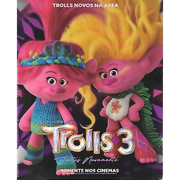 Card promocional (figurinha) do filme de animação Trolls 3 (DreamWorks ...