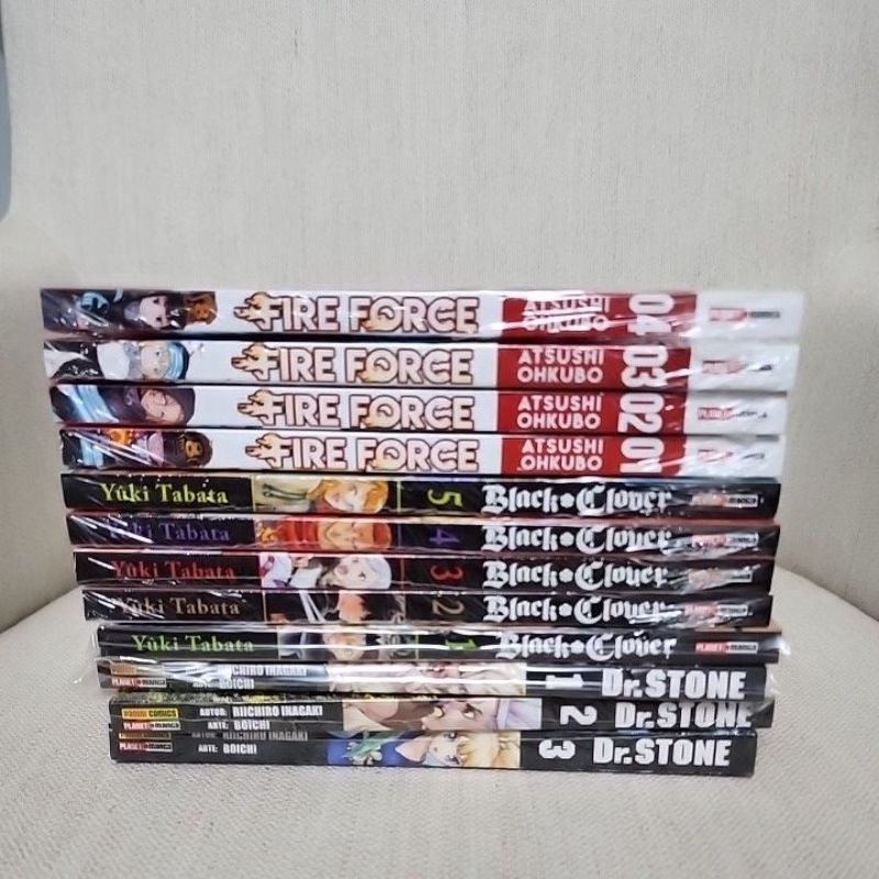 Coleção Black Clover Dr. Stone Fire Force Volume 1 | Shopee Brasil