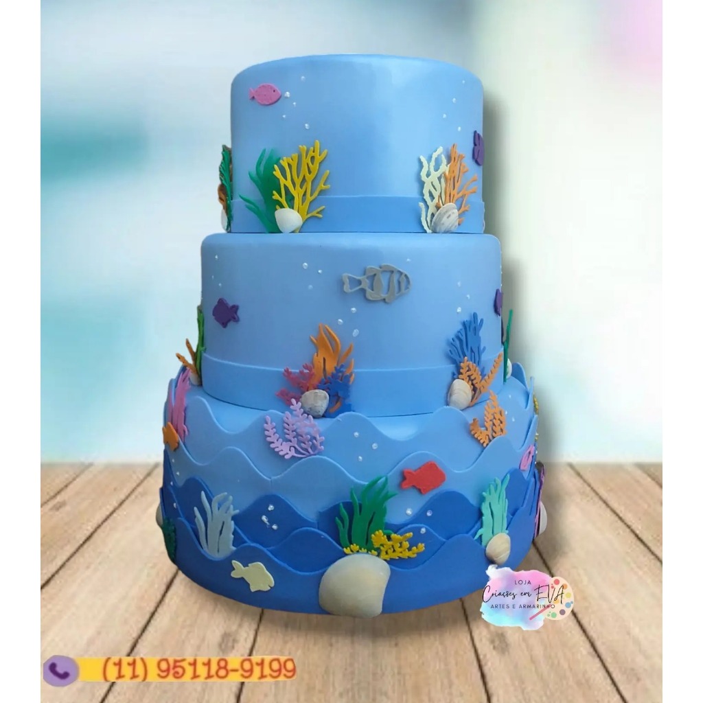Bolo Fake Fundo do Mar - Criações em EVA | Shopee Brasil