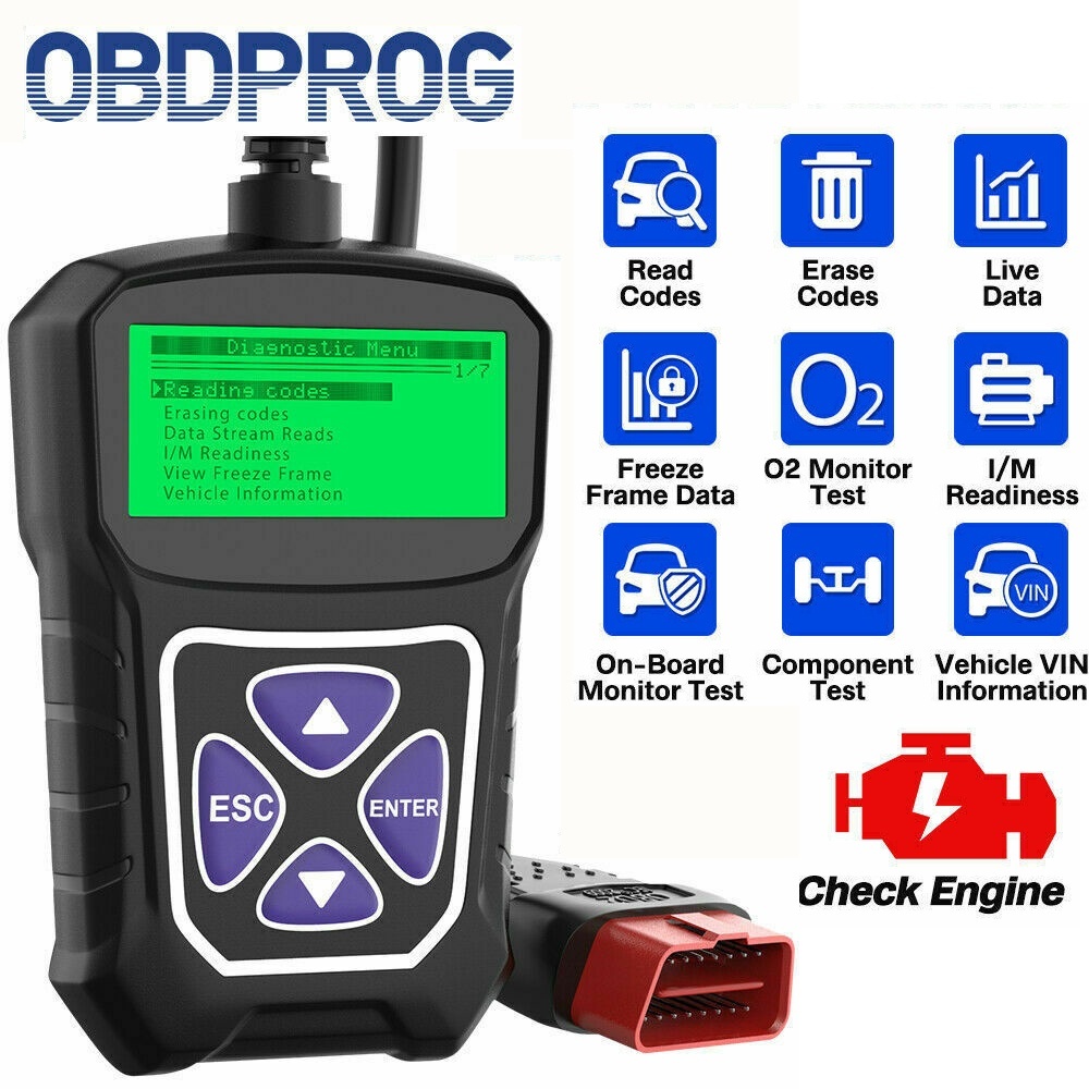 OBDPROG MT100 OBD2 Automotive Scanner Code Reader Car Diagnostic Tool ...