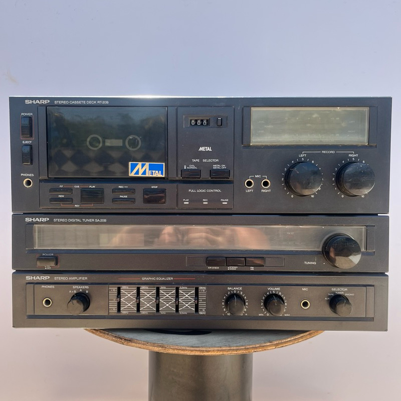 Som/Receiver Sharp SA20-B E Toca Fitas Sharp RT-20B muito íntegros ...