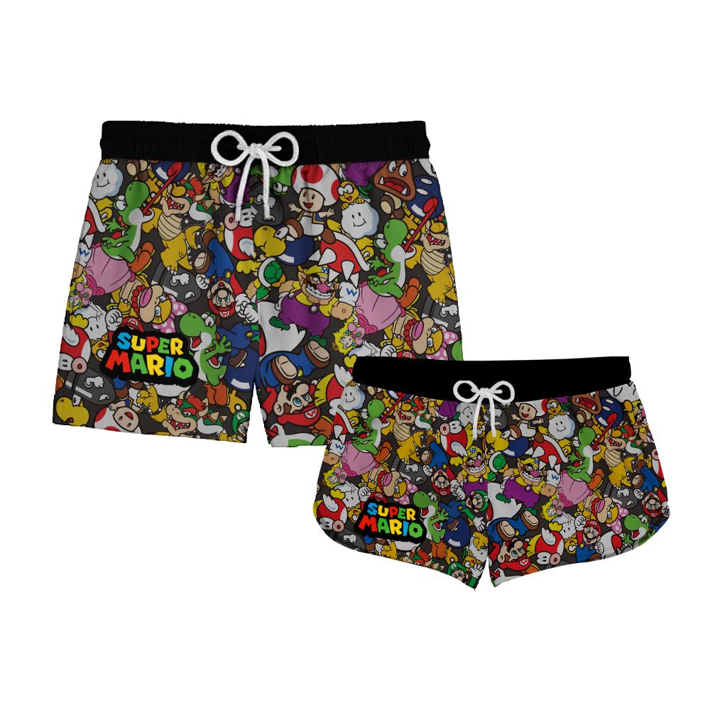 Kit Casal Short Mario Personagens REF 530 | Shopee Brasil