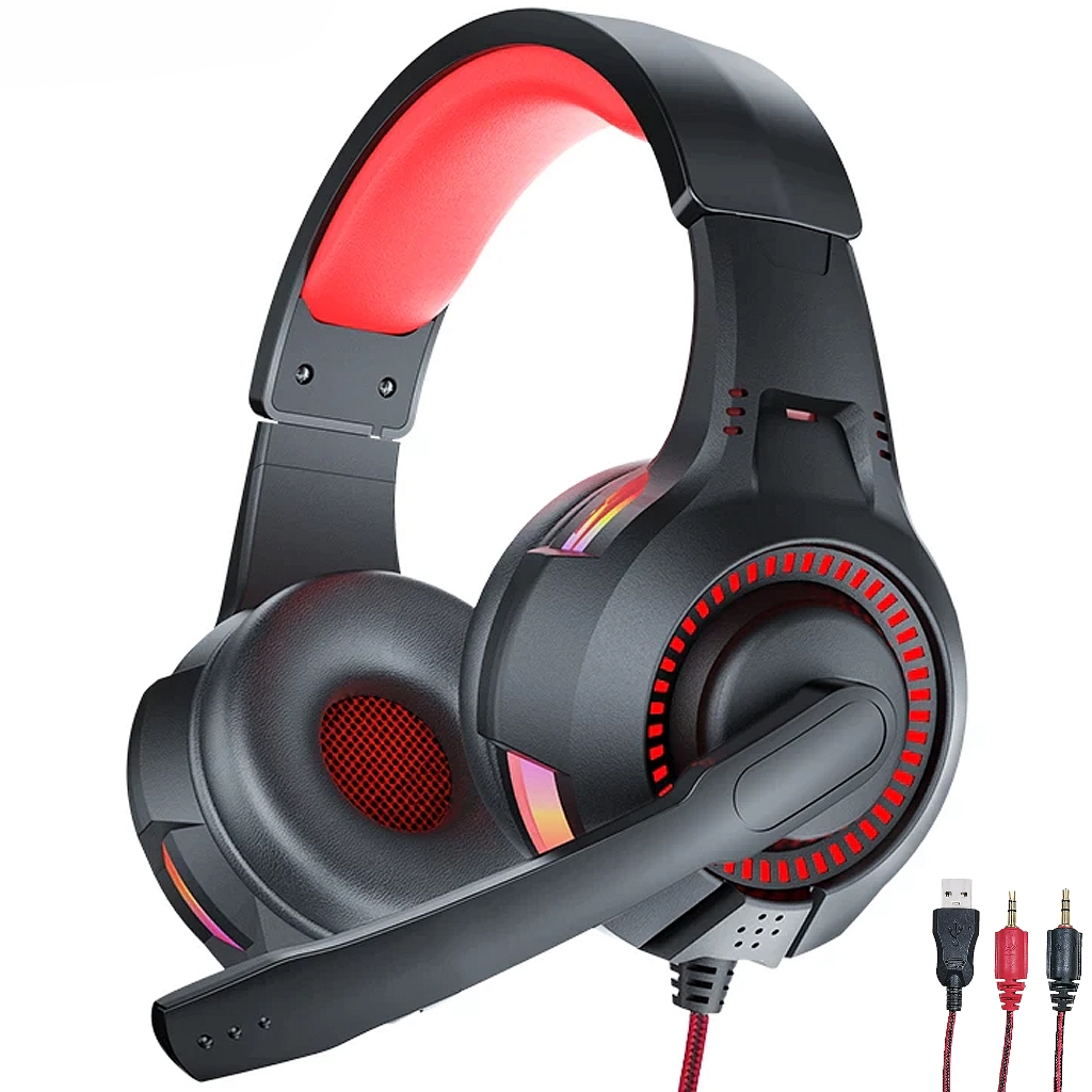 Headset Gamer Fone de ouvido HeadPhone Com Microfone Profissional para PC jogos | Shopee Brasil