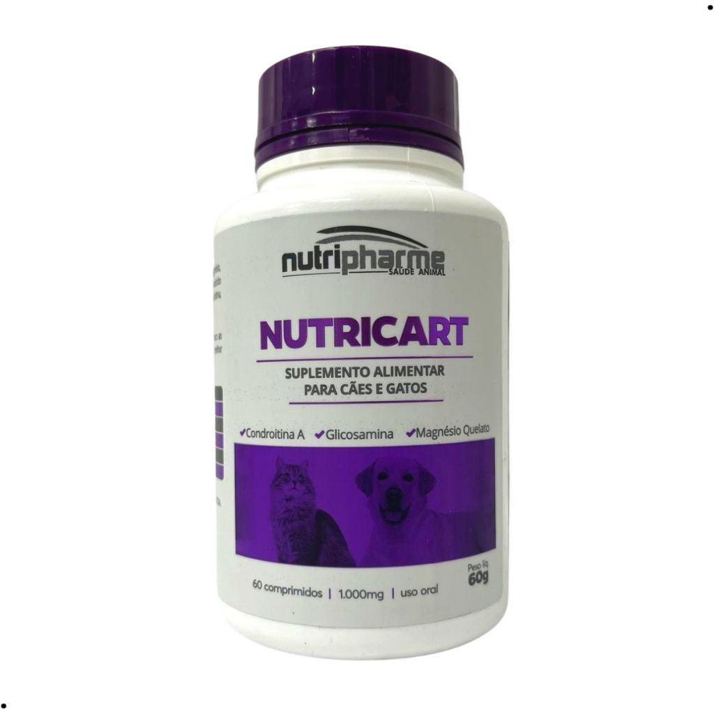 Nutricart 1000 Suplemento Cães e Gatos c/ 60 Comprimidos | Shopee Brasil