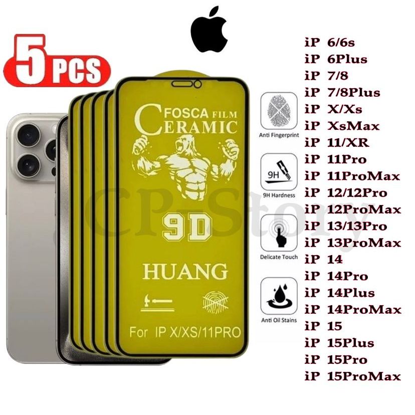 Kit Película Fosca Cerâmica Flexível 9D Hidrogel Todos os modelos iPhone 6 7 8 X XR 11 12 13 14 ...