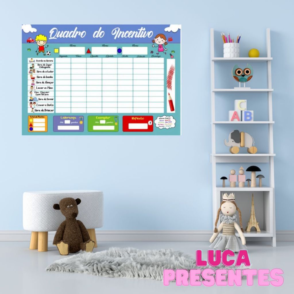 Quadro De Incentivo Infantil e Rotina metalico MENINO MENINA NATAL TOP ...
