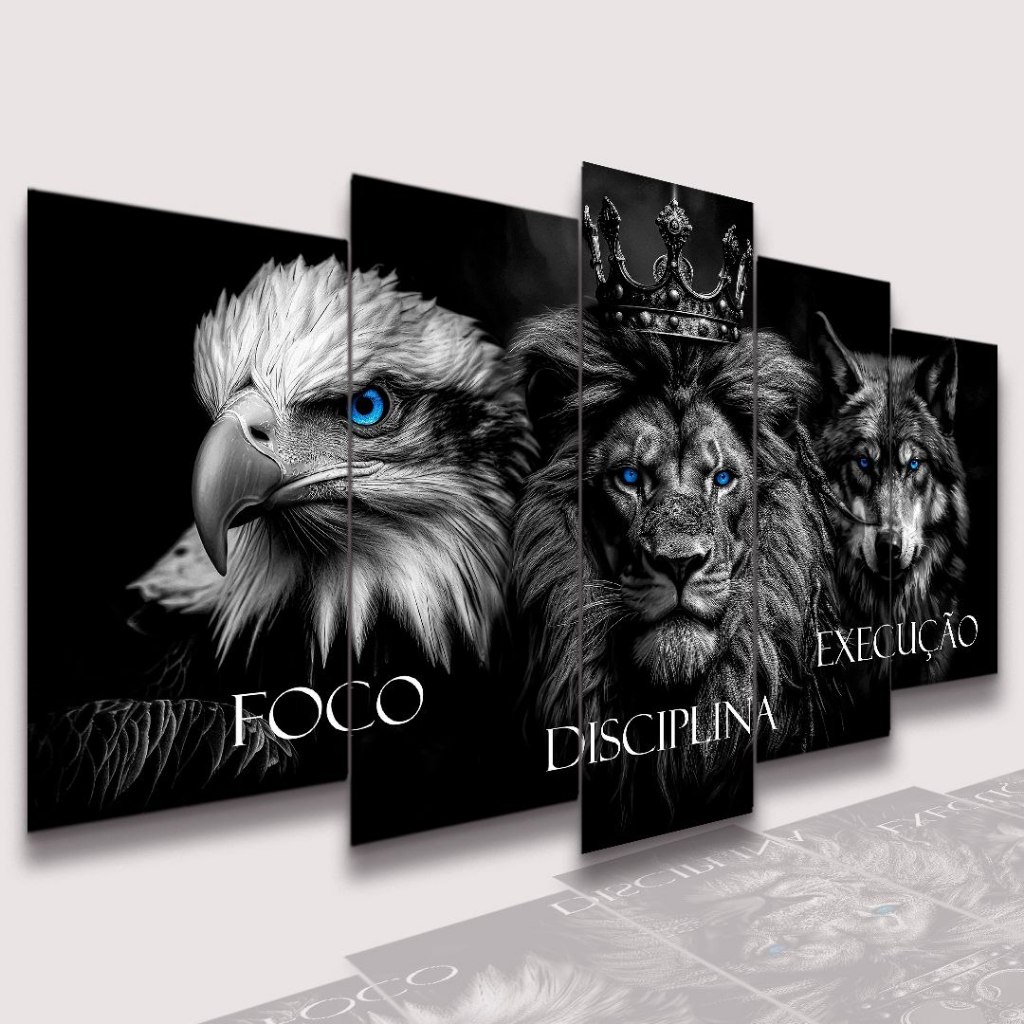 Quadro Leão Execução Foco Disciplina Confiar Orar Objetivo Nunca ...