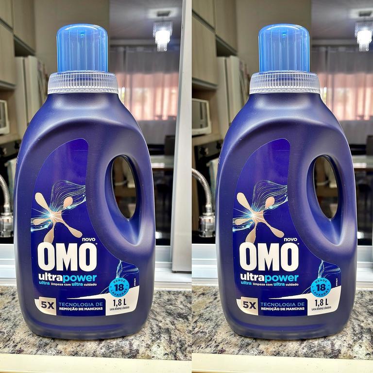 Lava Roupas Líquido Omo Ultra Power 1,8L Cada KIT COM 2 UNIDADE BRINDE 12 UNIDADE DE PREGADOR DE ...