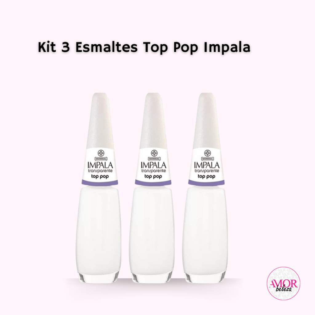 Kit 3 Esmaltes Impala Transparente Top Pop 7,5ml | Shopee Brasil