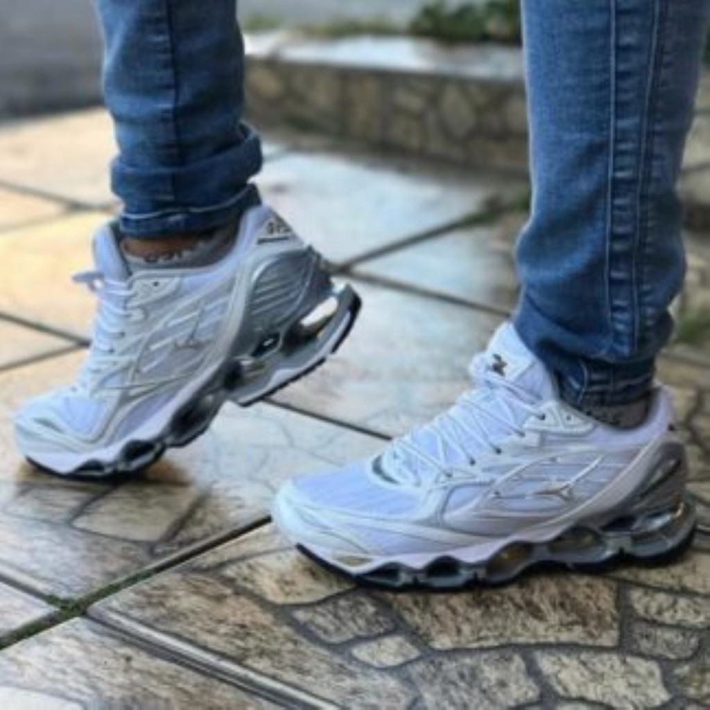 Tênis Mizuno Prophecy Wave Pro 8 Branco /cinza Masculinos *-* | Shopee ...
