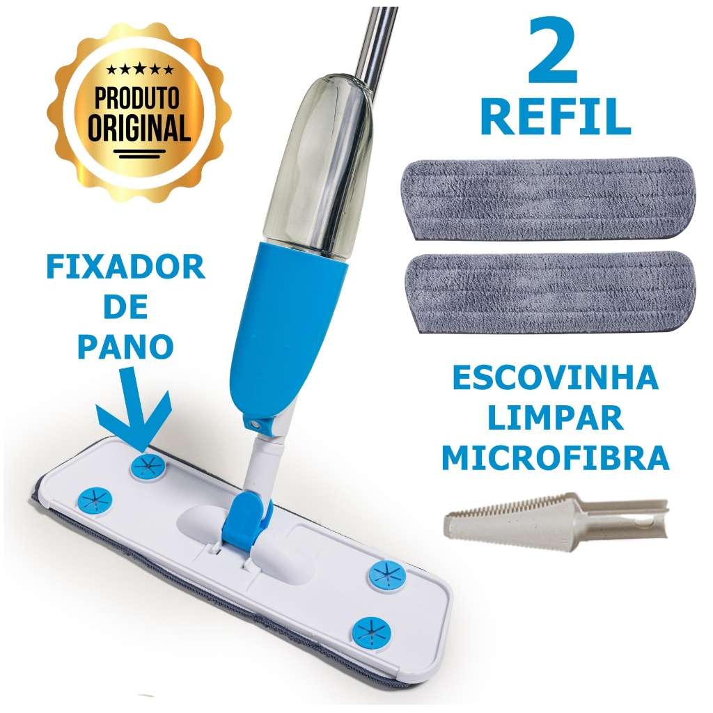 Mop Spray Rodo Magico 2 Refil Extra Anti Bactéria Cabo Inox k80 ...