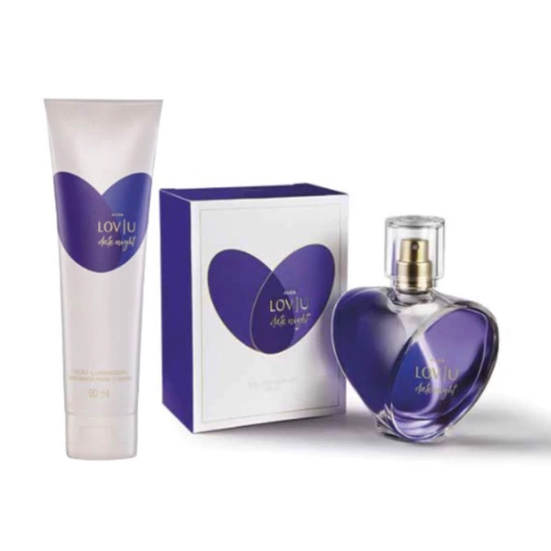 perfume Lov u date night + loção hidratante iluminadora | Shopee Brasil