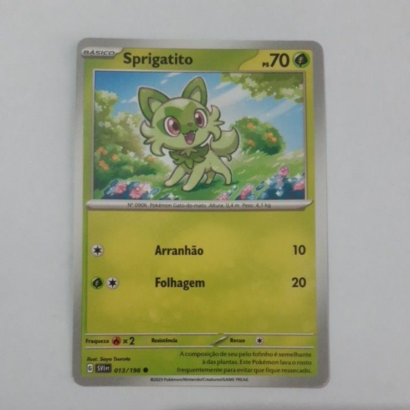Carta Card Pokémon Sprigatito | Shopee Brasil