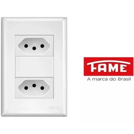 Conjunto Tomada Fame Evidence com 2 Tomadas 2P+T 10A | 20A 250V - FAME ...