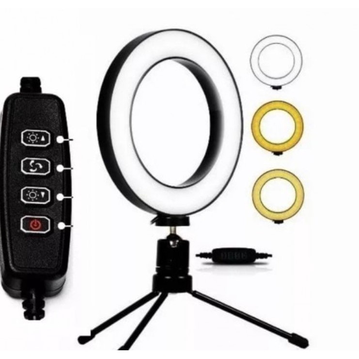 Ring Light Led de Mesa Iluminador Pequena mini Tripé 6 Polegadas | Shopee Brasil