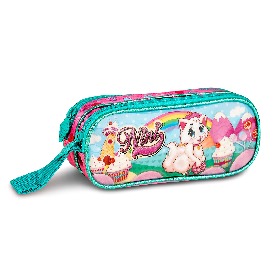 ESTOJO DUPLO ESCOLAR GATINHA NINI INFANTIL CLIO NN23009F | Shopee Brasil