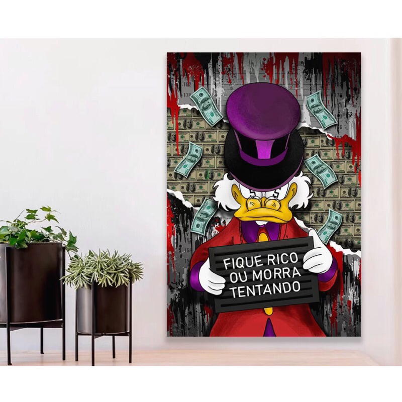 quadro decorativo Tio Patinhas fique rico ou morra tentando 20x30 alta ...