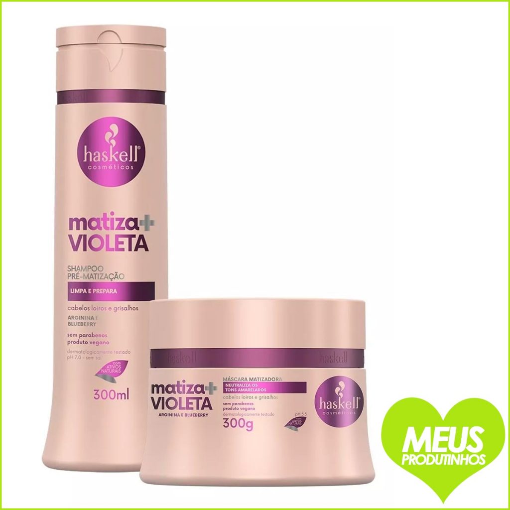 Kit Matizador Haskell Shampoo E Máscara Máscara Roxa para Cabelos ...