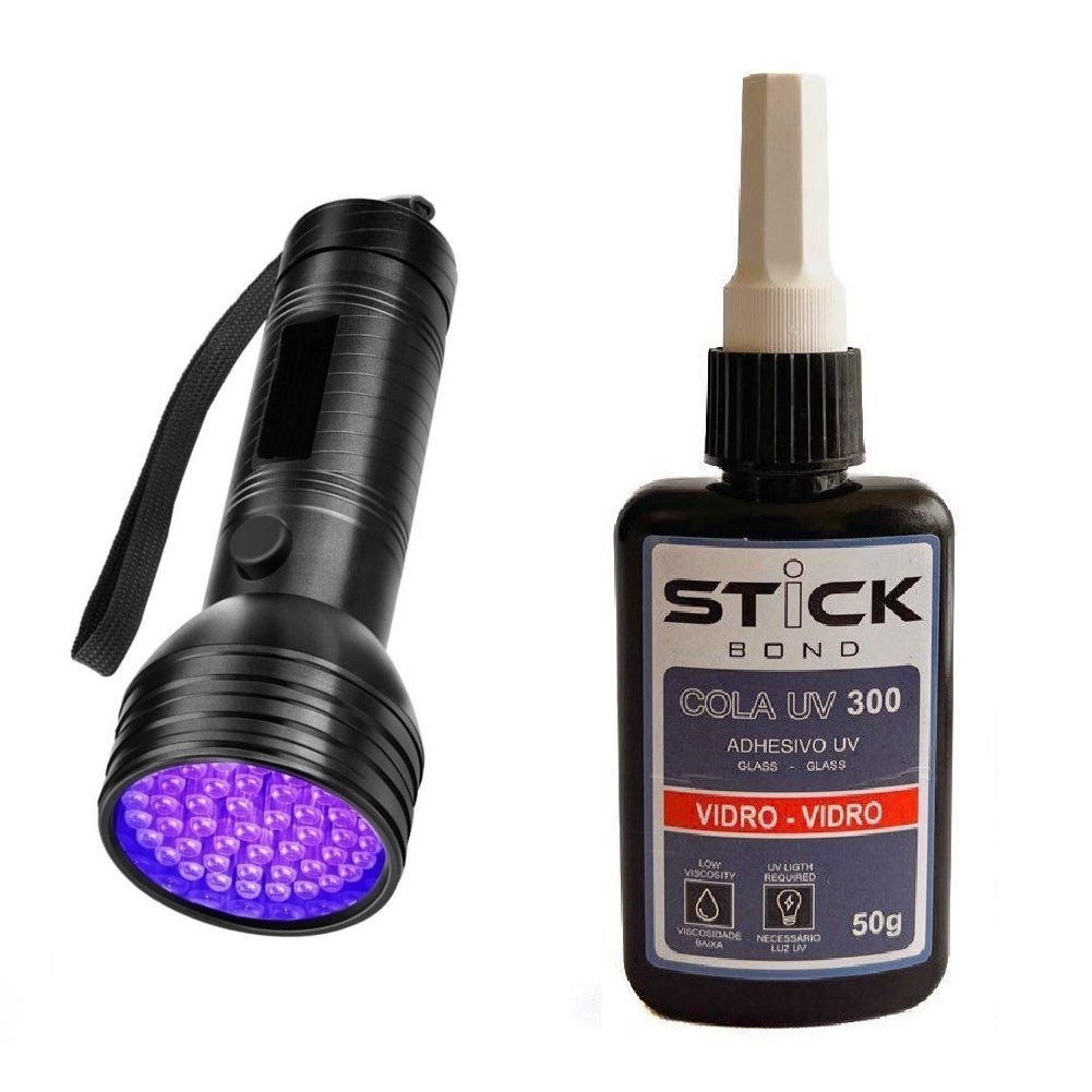Kit Cola Para Vidro Stickbond 50g Transparente + Lanterna Uv | Shopee Brasil