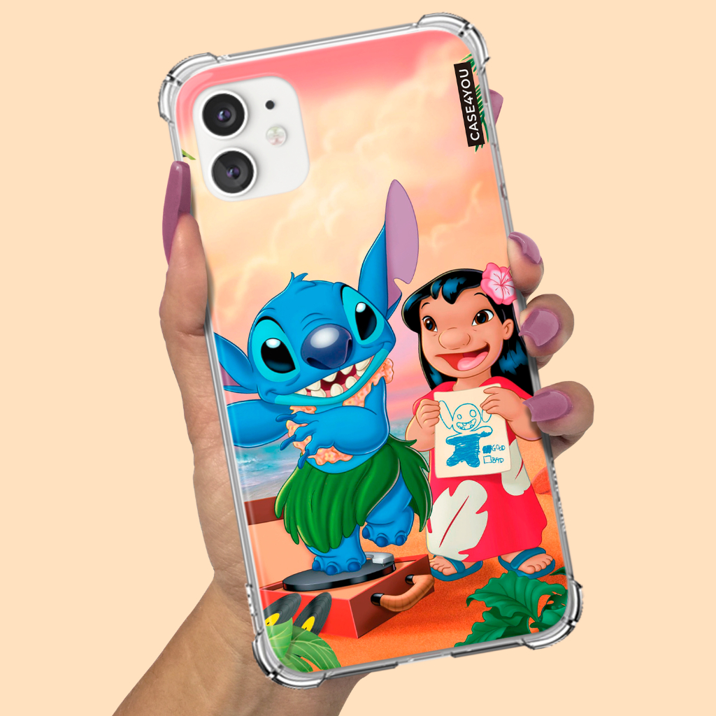 Capa Capinha de celular Personalizada Anti-impacto com nome Stitch ...