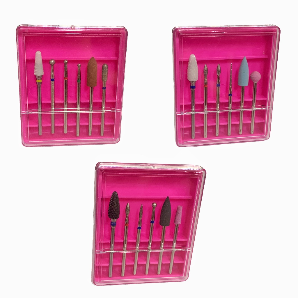 Kit 6 Brocas unha Diamantada Tungstênio Acabamento Mandril 6un | Shopee ...