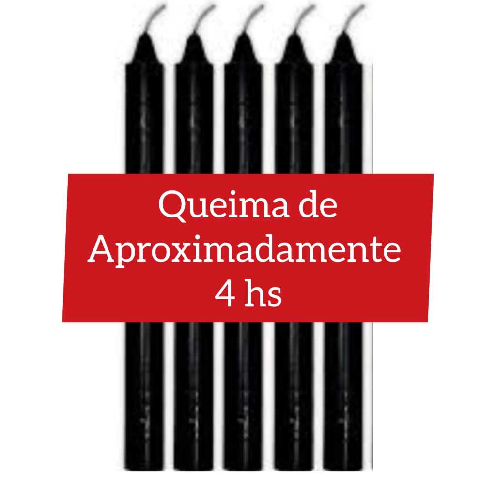 Vela Palito Preta Nº8, 18 cm, Umbanda Exú | Shopee Brasil